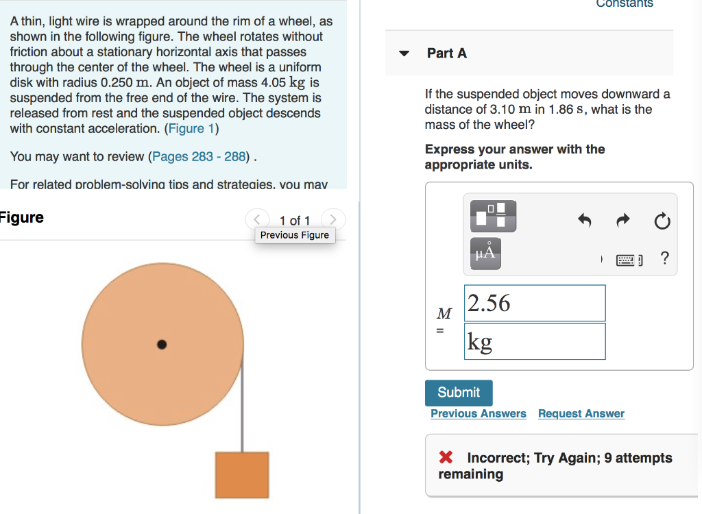 Solved Constants Part A A thin, light wire is wrapped around | Chegg.com