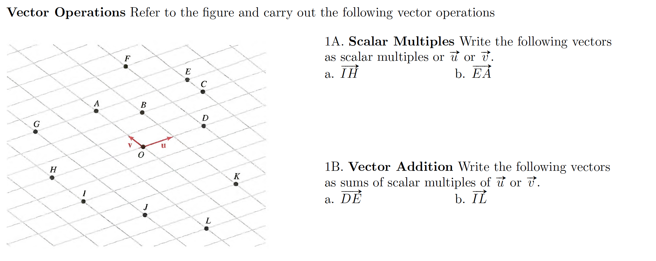 Solved Vector Operations Refer to the figure and carry out | Chegg.com
