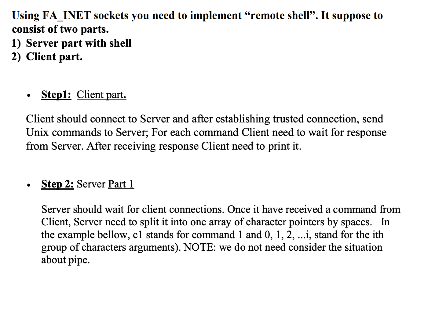 Solved Using FA_INET sockets you need to implement "remote | Chegg.com
