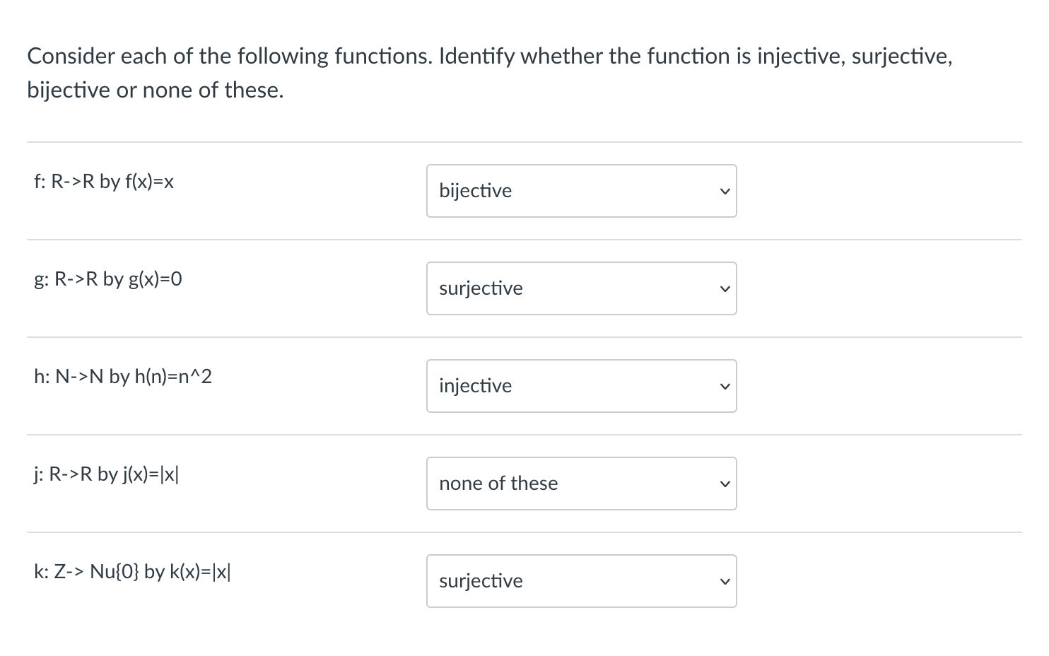 Solved Consider each of the following functions. Identify | Chegg.com