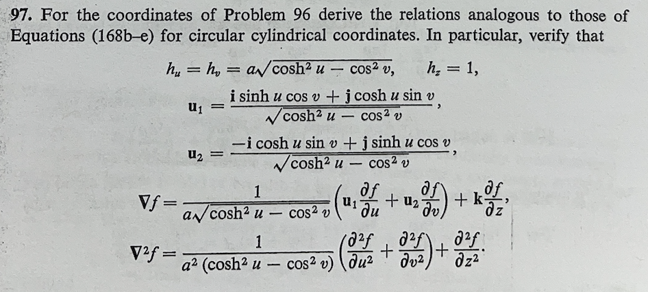 97. For the coordinates of Problem 96 derive the | Chegg.com