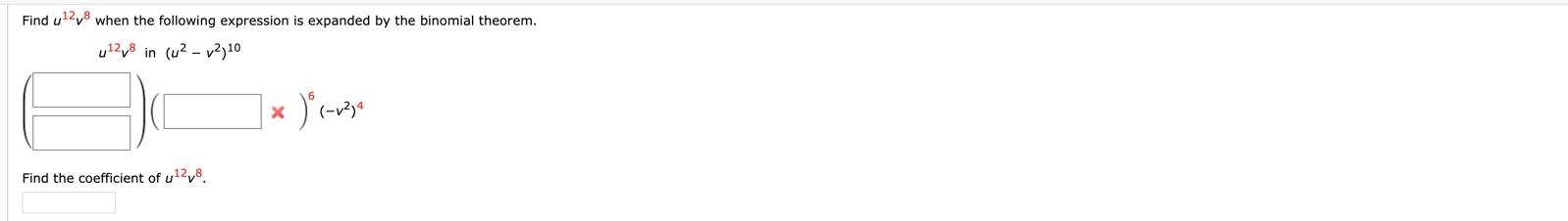 Solved Find u12,8 when the following expression is expanded | Chegg.com