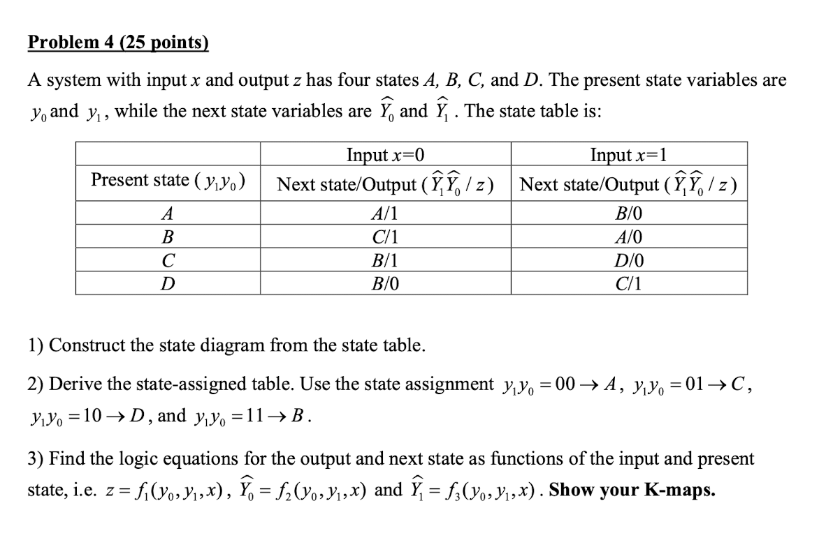 Solved Problem 4 (25 points) A system with input x and | Chegg.com