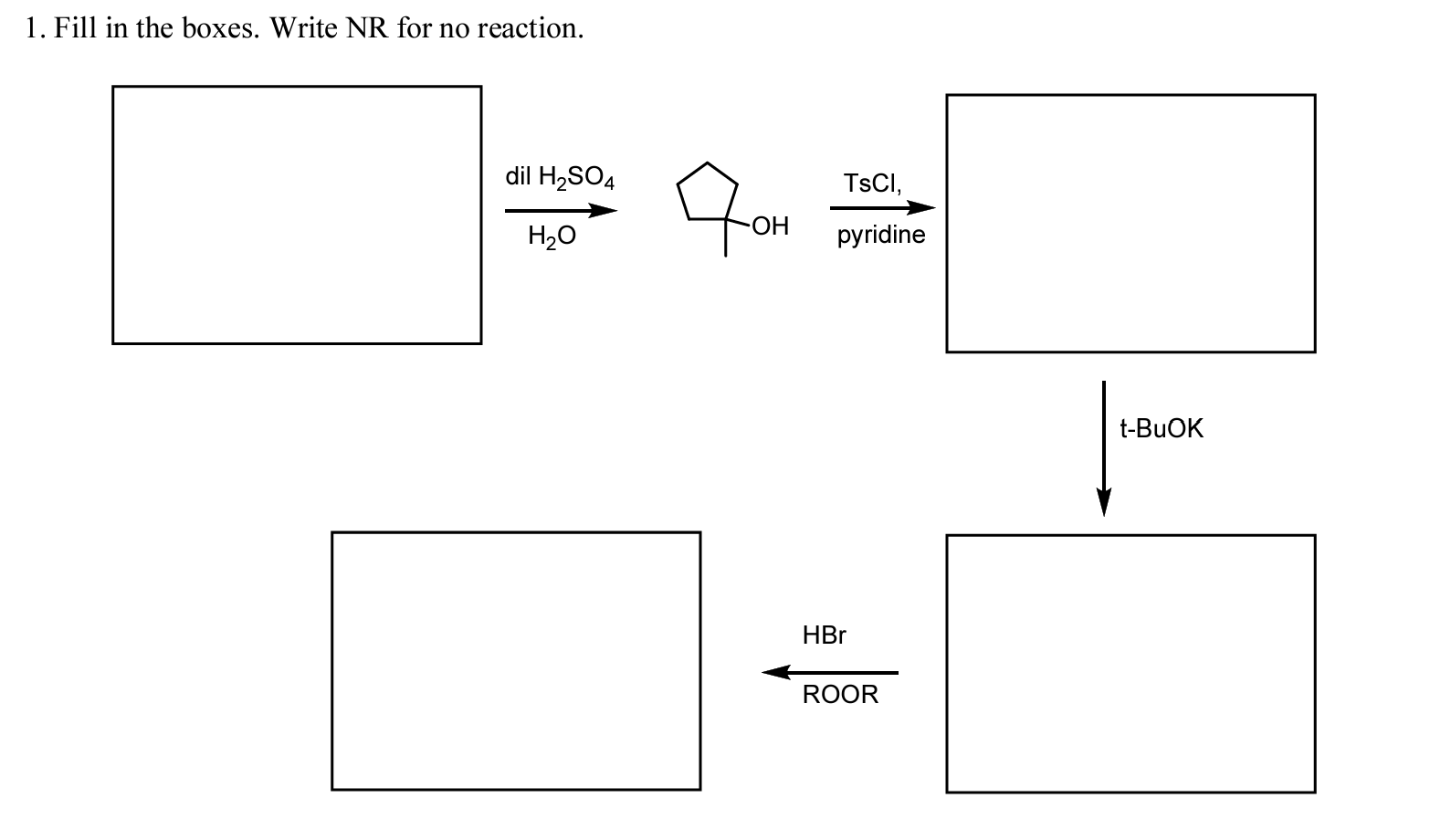 Solved Fill in the boxes. Write NR for no reaction. | Chegg.com
