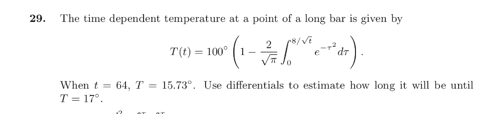 Solved 29. The time dependent temperature at a point of a | Chegg.com