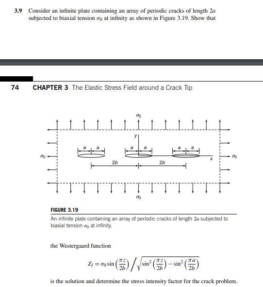 Consider an infinite plate containing an array of | Chegg.com