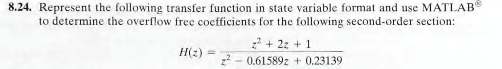 8.24. Represent the following transfer function in | Chegg.com