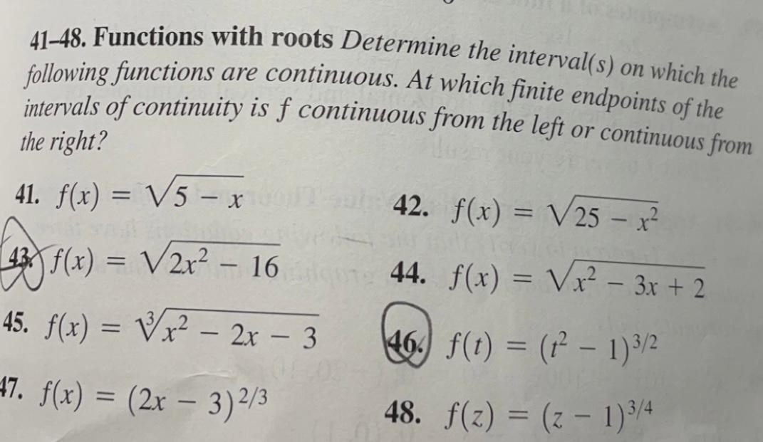 Solved 41 48 Functions With Roots Determine The Intervals 