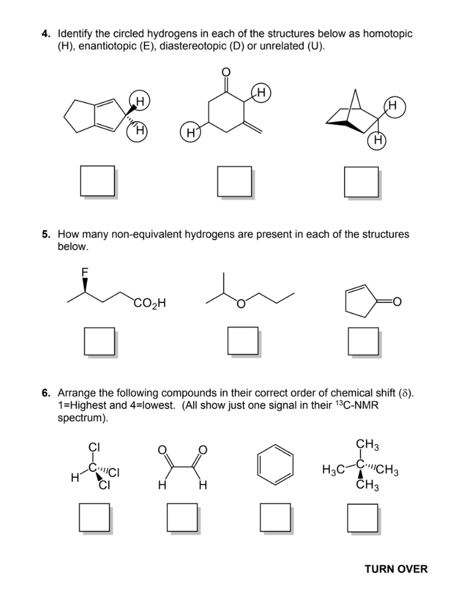 Solved Identify the circled hydrogens in each of the | Chegg.com