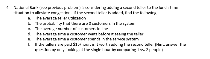 Solved Simple queueing Here is the previous question | Chegg.com