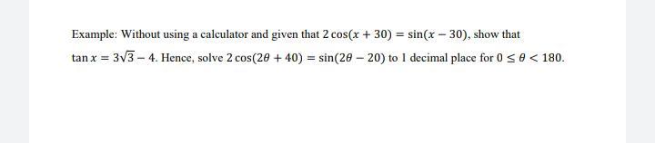 Solved Example: Without using a calculator and given that 2 | Chegg.com