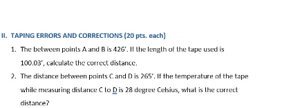 Solved II. TAPING ERRORS AND CORRECTIONS (20 pts. each) 1. | Chegg.com