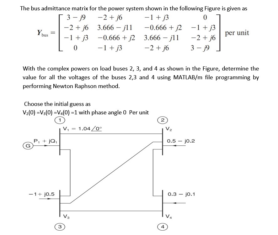 Solved With the complex powers on load buses 2, 3, ﻿and 4 | Chegg.com