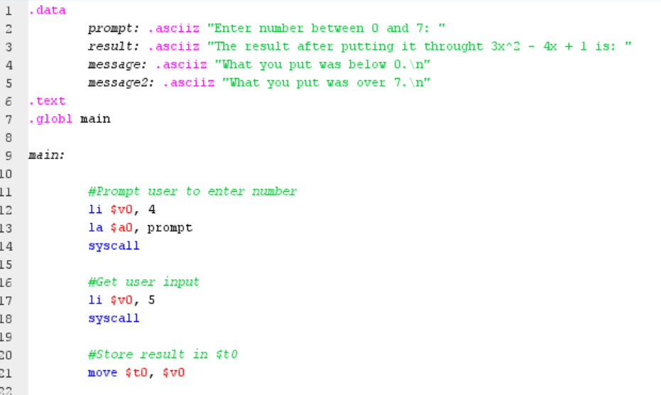 Solved . data prompt: . asciiz "Enter number between 0 and | Chegg.com