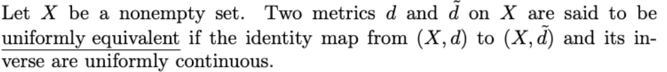 Solved Let X be a nonempty set. Two metrics d and d on X are | Chegg.com
