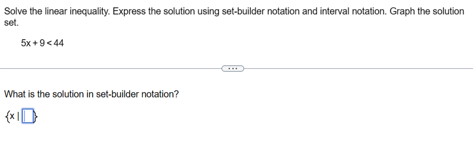 Solved Solve the linear inequality. Express the solution | Chegg.com