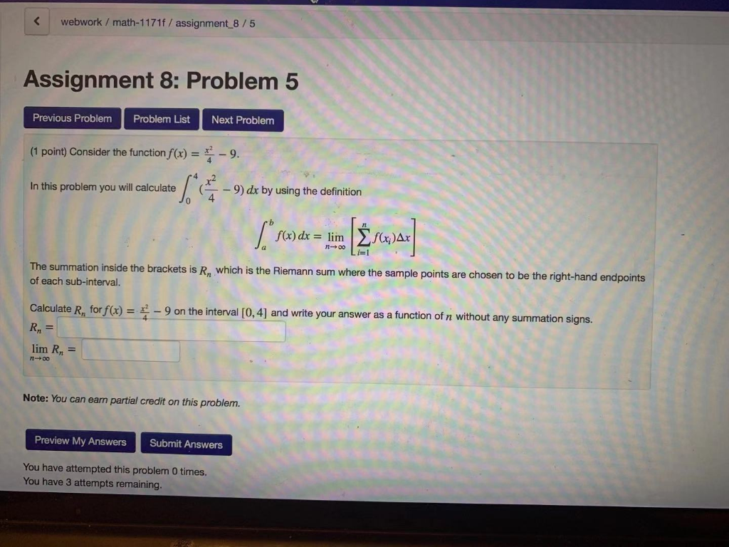 Solved webwork/math-1171f/ assignment_8/5 Assignment 8: | Chegg.com Solved webwork/math-1171f/ assignment_8/5 Assignment 8: | Chegg.com