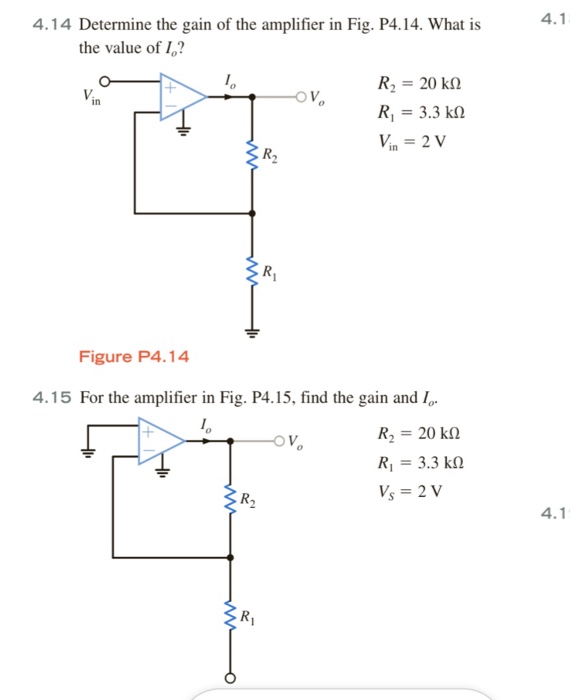 Solved 4.14 Determine the gain of the amplifier in Fig. | Chegg.com