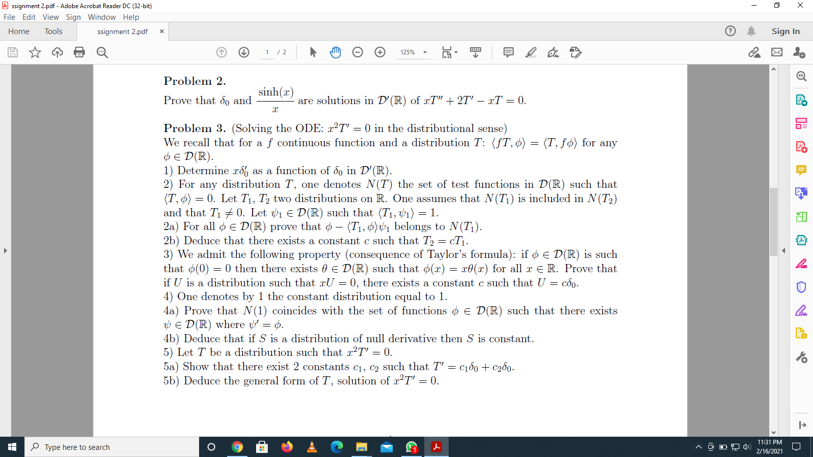 х Assignment 2.pdf - Adobe Acrobat Reader DC (32-bit) | Chegg.com