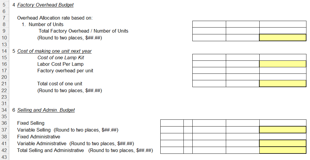 Schedule of Fixed Costs Fixed Overhead (normal | Chegg.com