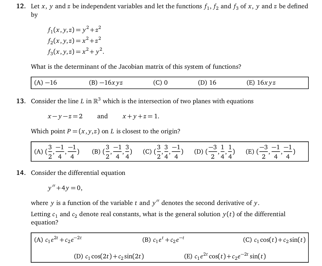 Solved 12. Let x,y and z be independent variables and let | Chegg.com