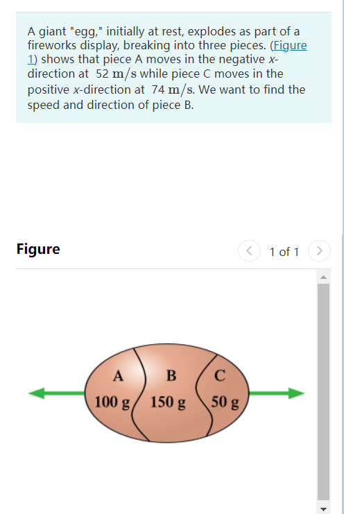 Solved A giant "egg," initially at rest, explodes as part of | Chegg.com