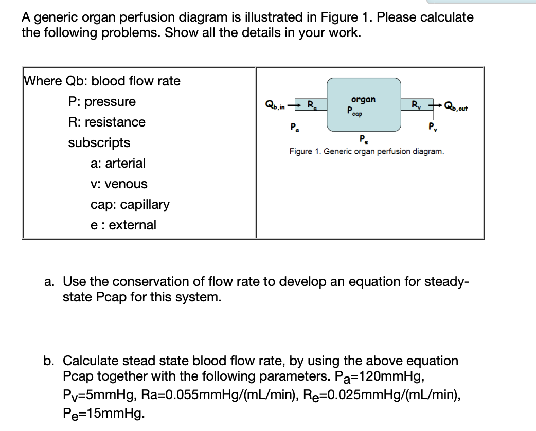 Solved A generic organ perfusion diagram is illustrated in | Chegg.com