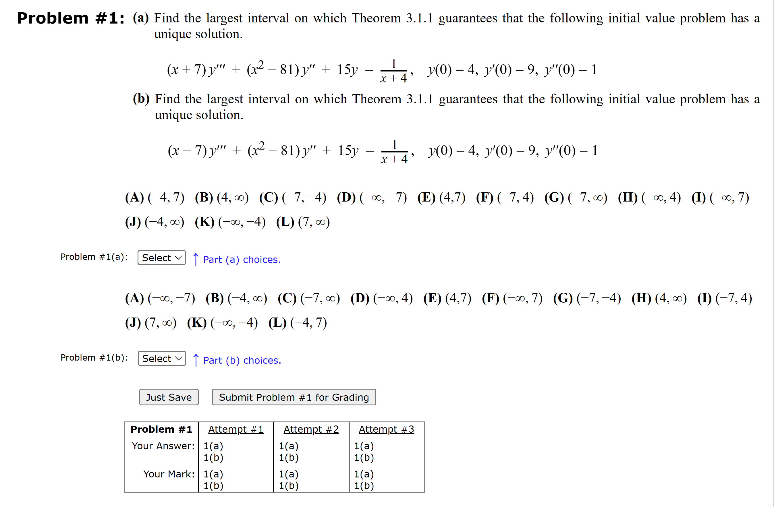 oblem \# 1: (a) Find the largest interval on which | Chegg.com