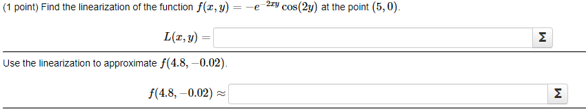 Solved 1 Point Find The Linearization Of The Function
