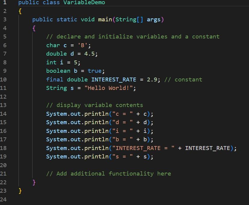 Solved Compile and run the java file to ensure it works b. | Chegg.com