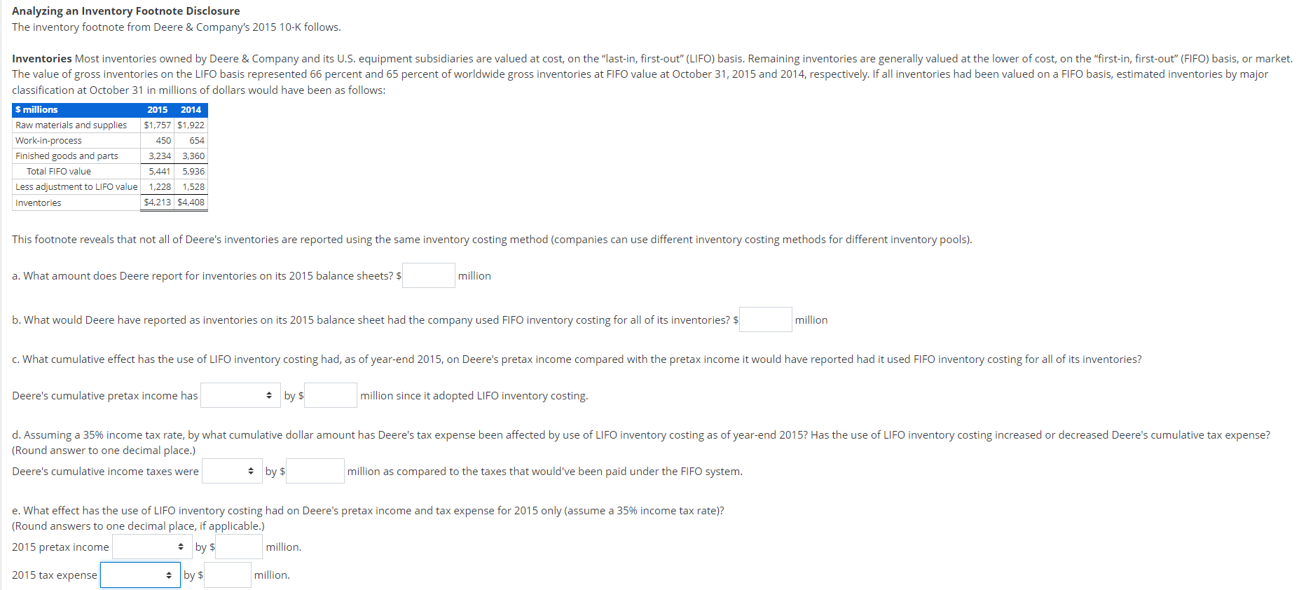 Solved Analyzing an Inventory Footnote Disclosure The | Chegg.com