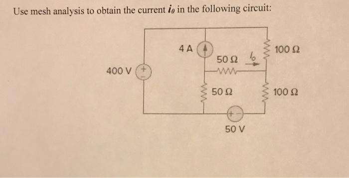 Solved Use mesh analysis to obtain the current io in the | Chegg.com