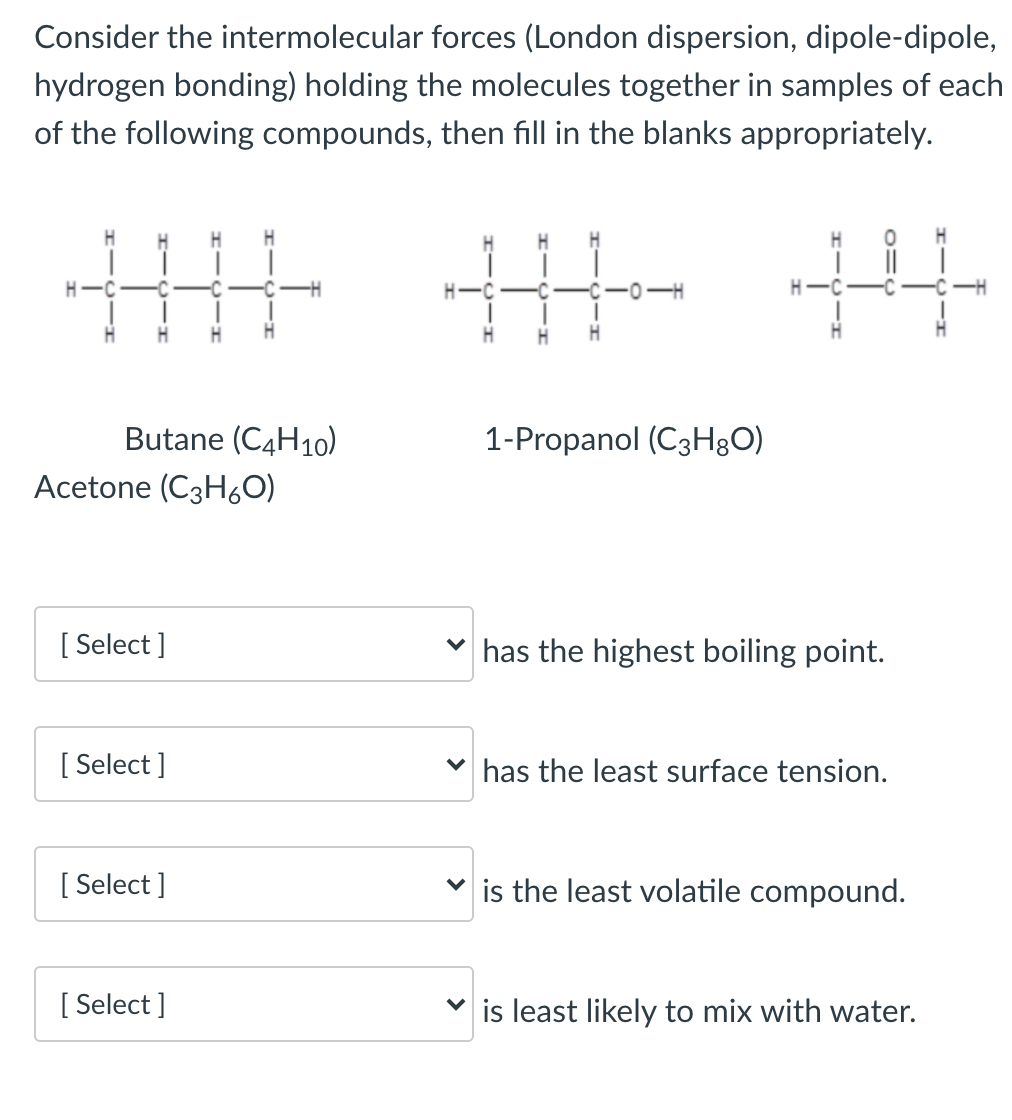 Solved Consider the intermolecular forces (London | Chegg.com