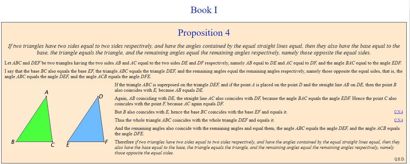 Solved Book I Proposition 4 If two triangles have two sides | Chegg.com