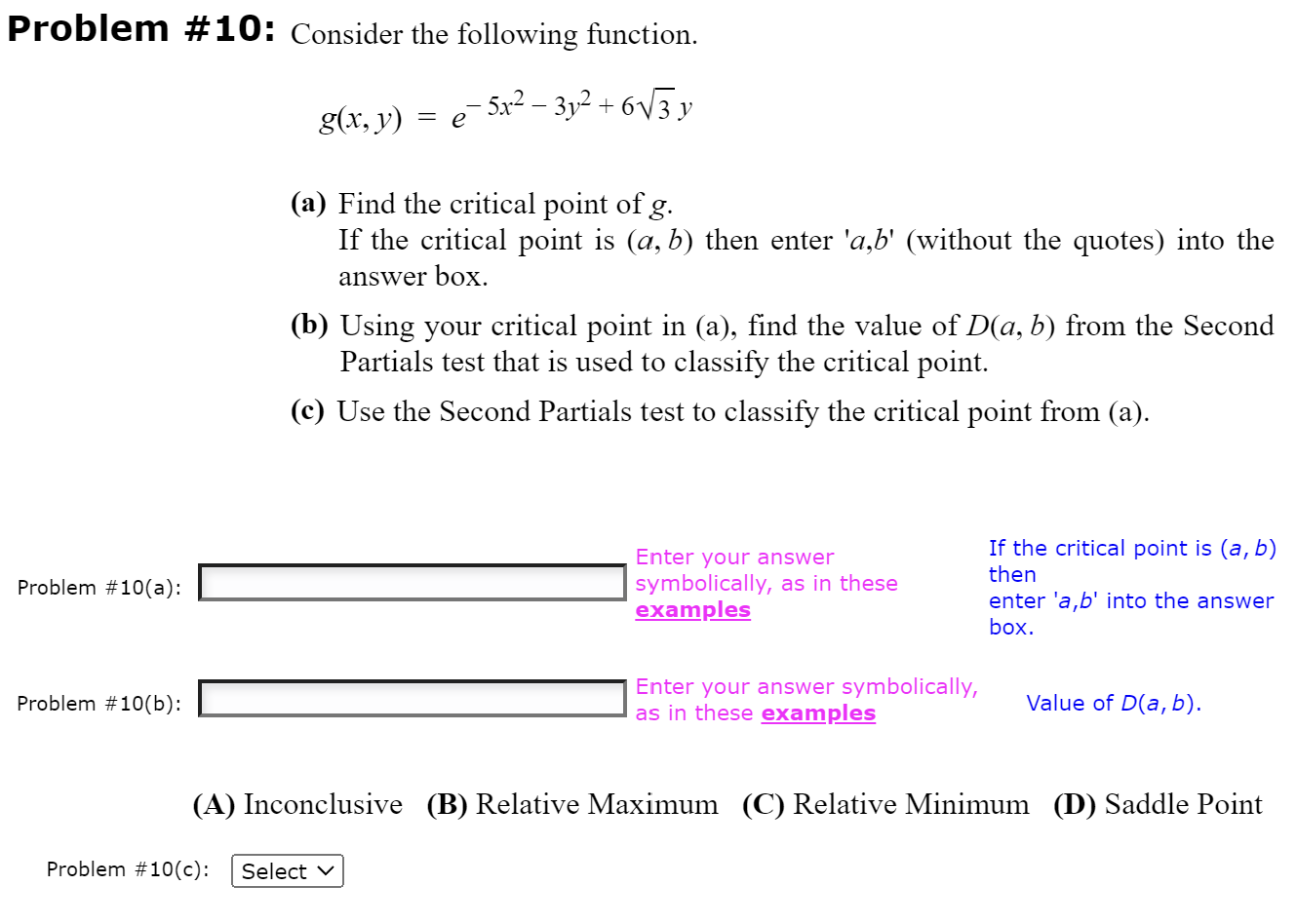 Solved Problem \# 10: Consider the following function. | Chegg.com