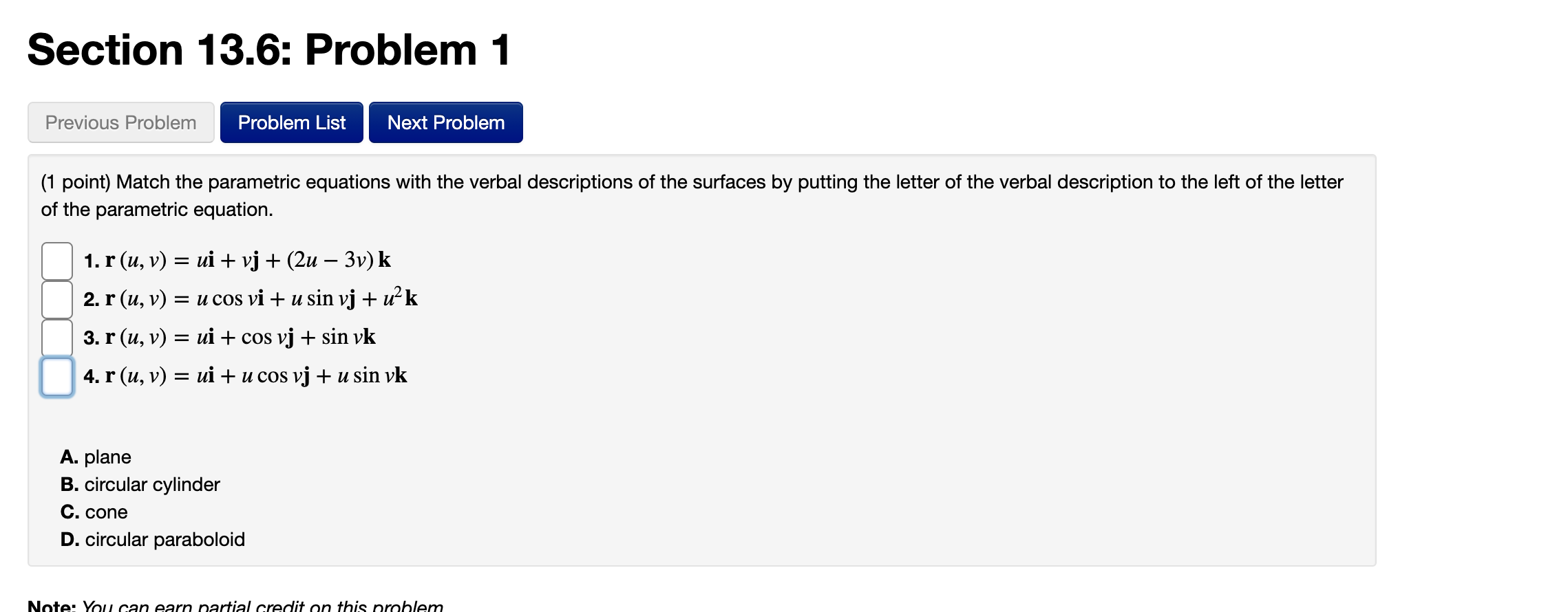 Solved Match the parametric equations with the verbal | Chegg.com