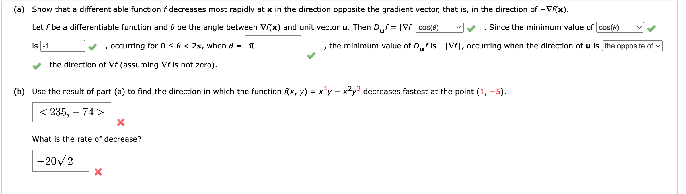 Solved (a) ﻿Show that a differentiable function f ﻿decreases | Chegg.com