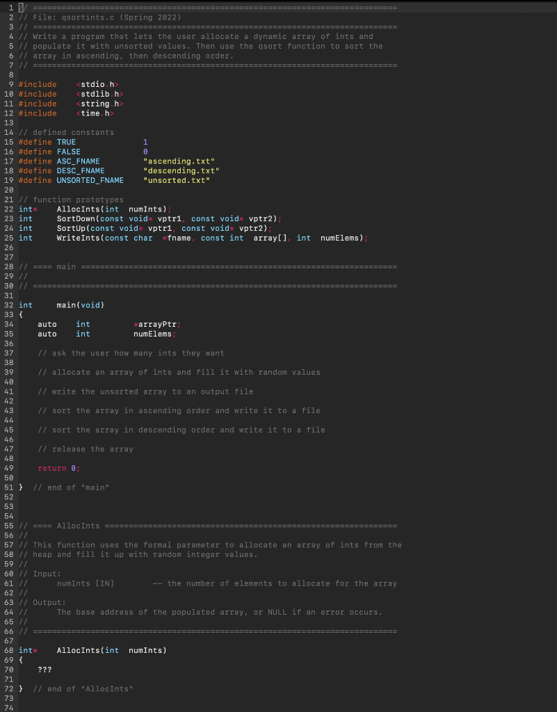 Solved C Language Please read thru prompt and then answer | Chegg.com