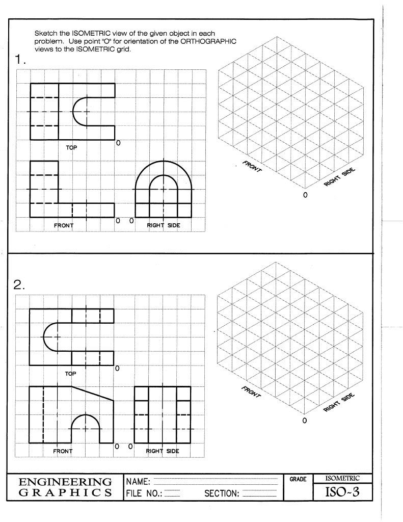 Solved Open the "Isometric_Assignment 1" file below Draw | Chegg.com