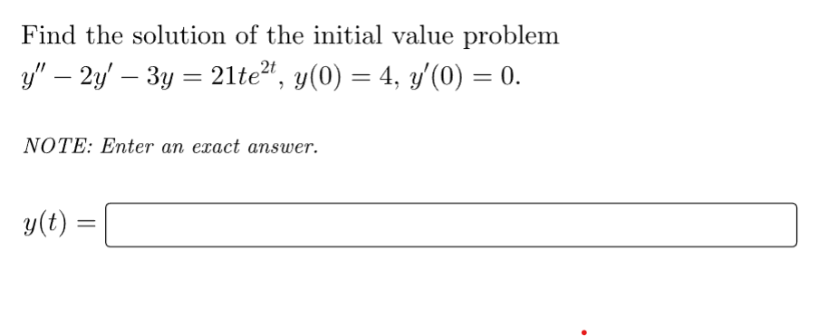 Solved Find The Solution Of The Initial Value Problem 7101