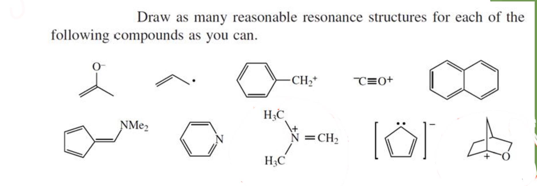 Solved Draw as many reasonable resonance structures for each | Chegg.com