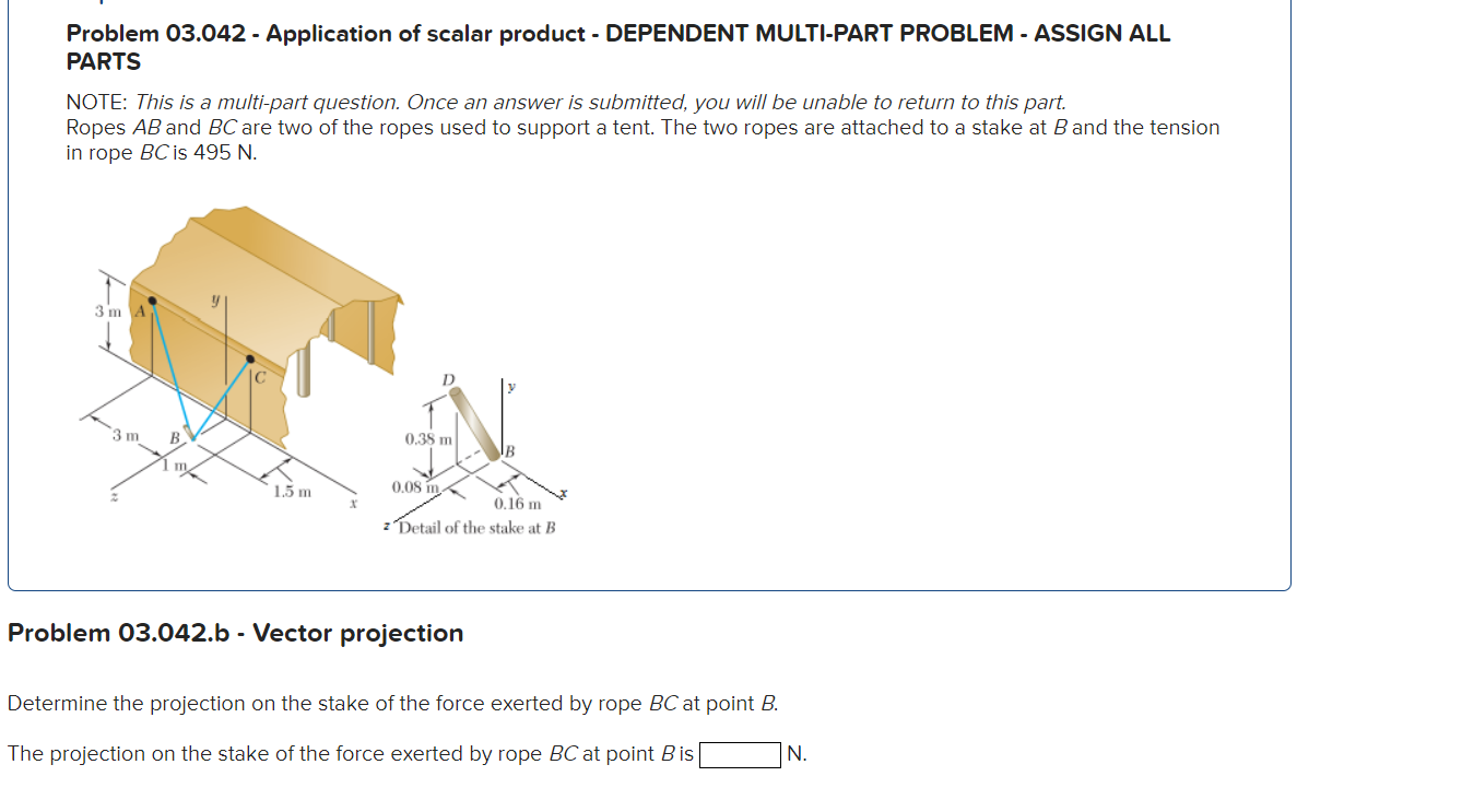Solved Problem 03.042 - Application of scalar product - | Chegg.com Solved Problem 03.042 - Application of scalar product - | Chegg.com