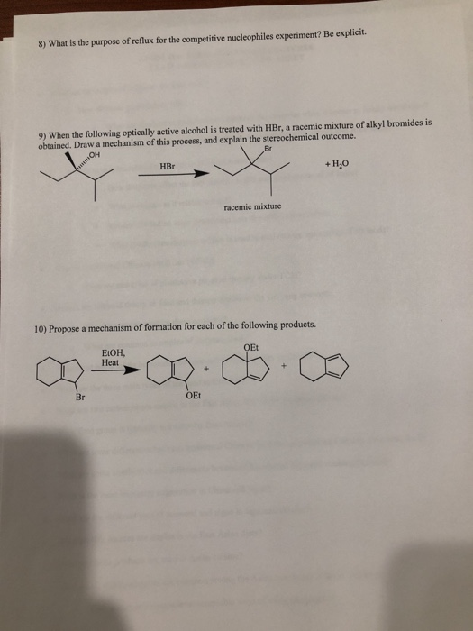 Solved Problem set for Competitive Nucleophiles 1) Why does | Chegg.com