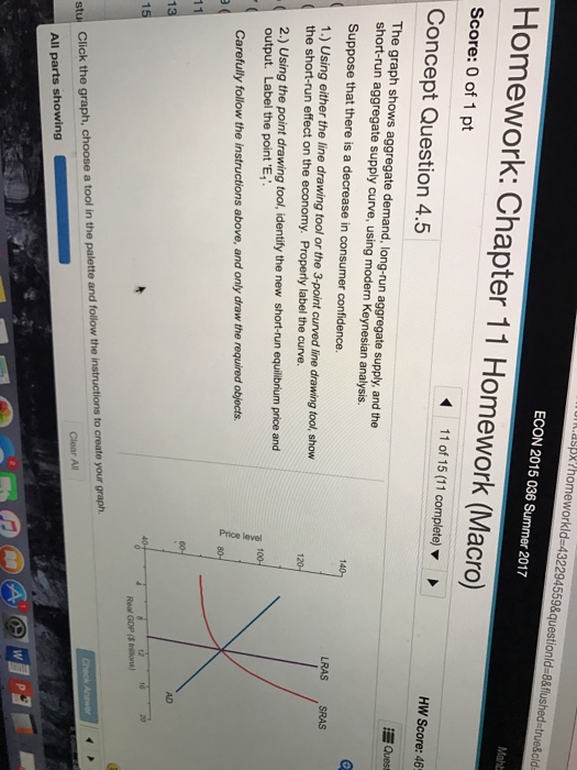 Solved The graph shows aggregate demand, long-run aggregate | Chegg.com