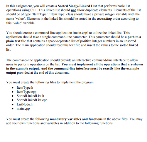 In this assignment, you will create a Sorted | Chegg.com