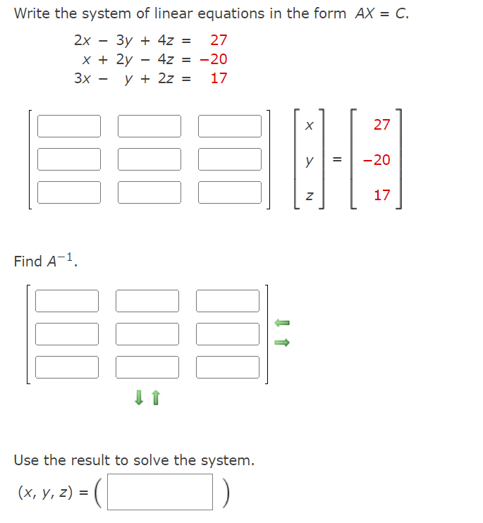 Solved Write the system of linear equations in the form | Chegg.com