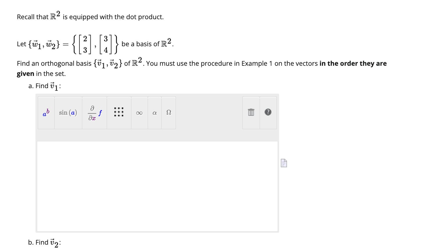 Solved Recall that R^(2) is equipped with the dot | Chegg.com