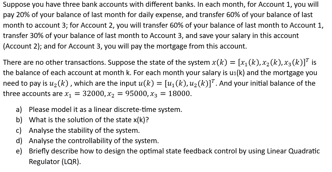 Solved Suppose you have three bank accounts with different | Chegg.com