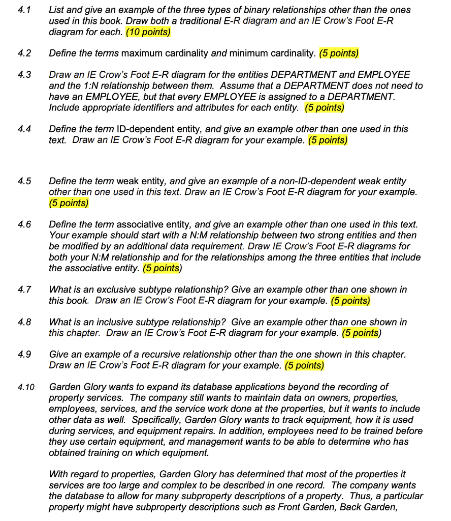 4.1 List and give an example of the three types of | Chegg.com