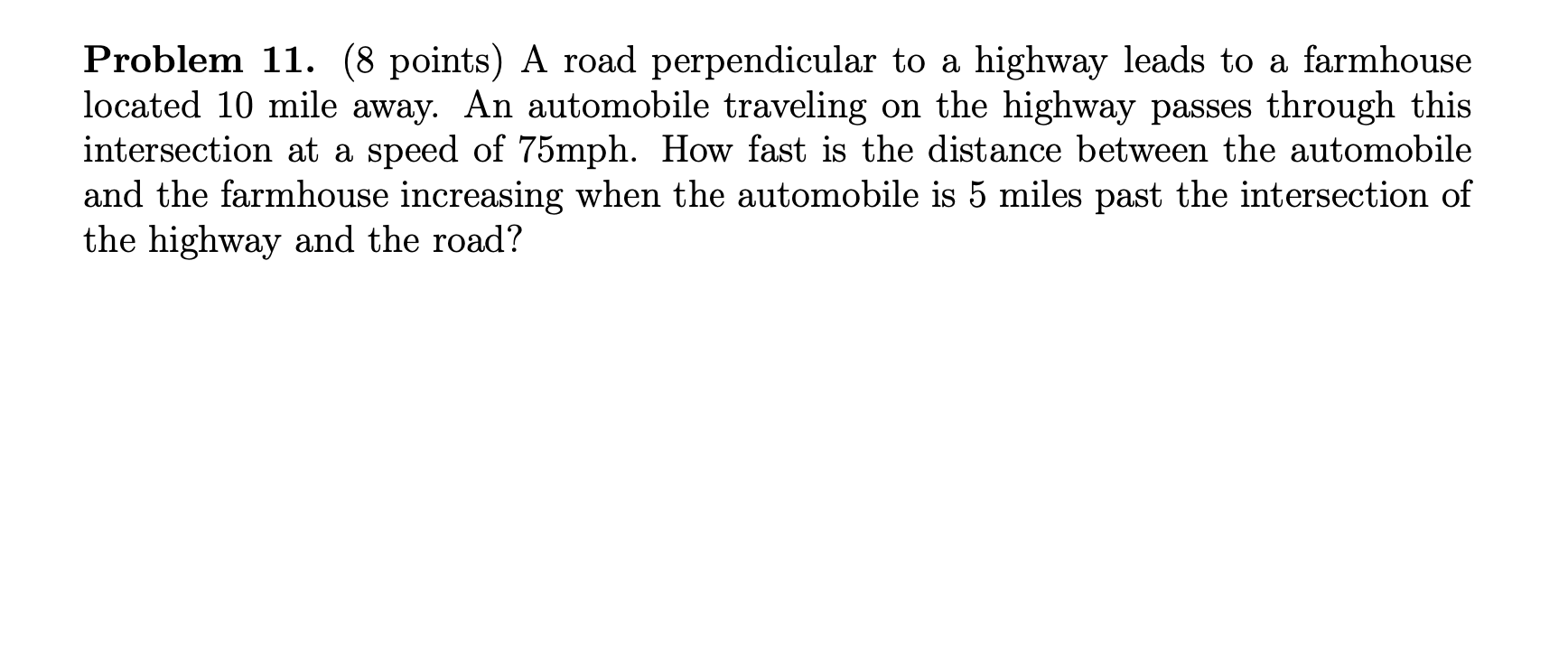 Solved Problem 11. (8 points) A road perpendicular to a | Chegg.com